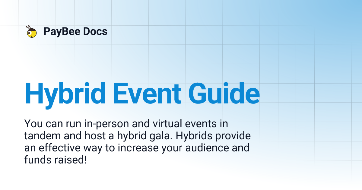 Hybrid Event Guide | PayBee Docs